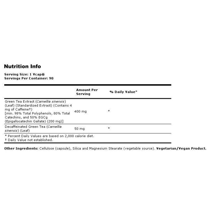 NOW FOODS EGCg GREEN TEA EXTRACT (ΕΚΧΥΛΙΣΜΑ ΠΡΑΣΙΝΟΥ ΤΣΑΓΙΟΥ) 400mg 90vcaps